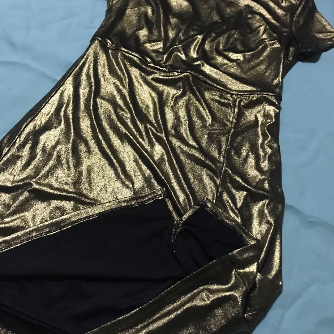 Metallic Gold Party/Formal Dress, Women's Fashion, Dresses & Sets ...