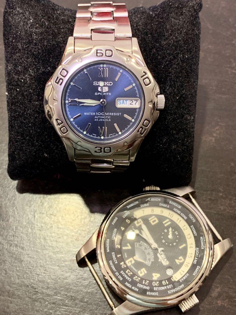 Seiko 5 Sports mechanical automatic watch + free Trias Automatic GMT ...