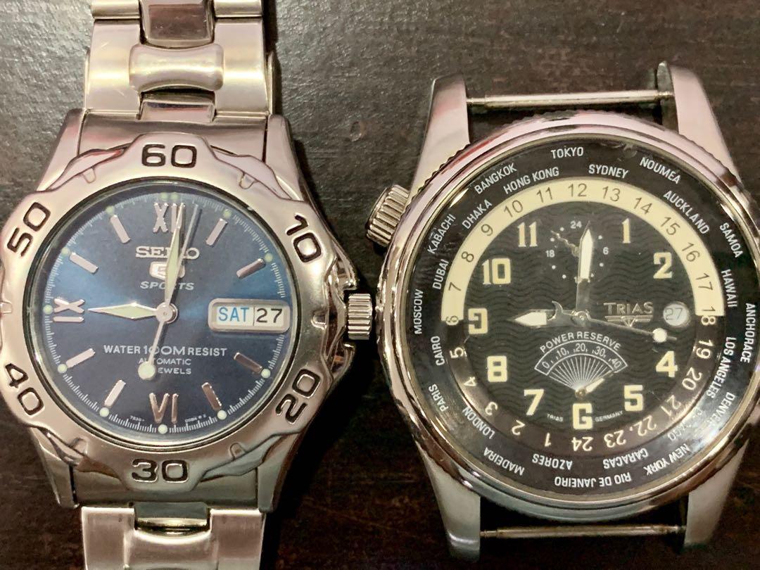 Seiko 5 Sports mechanical automatic watch + free Trias Automatic GMT ...