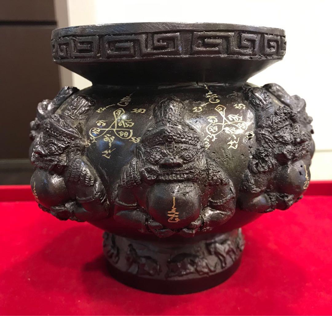 8 Phra Rahu Urn with full yant, Temple Urn ash & Rian Rahu with Phra ...