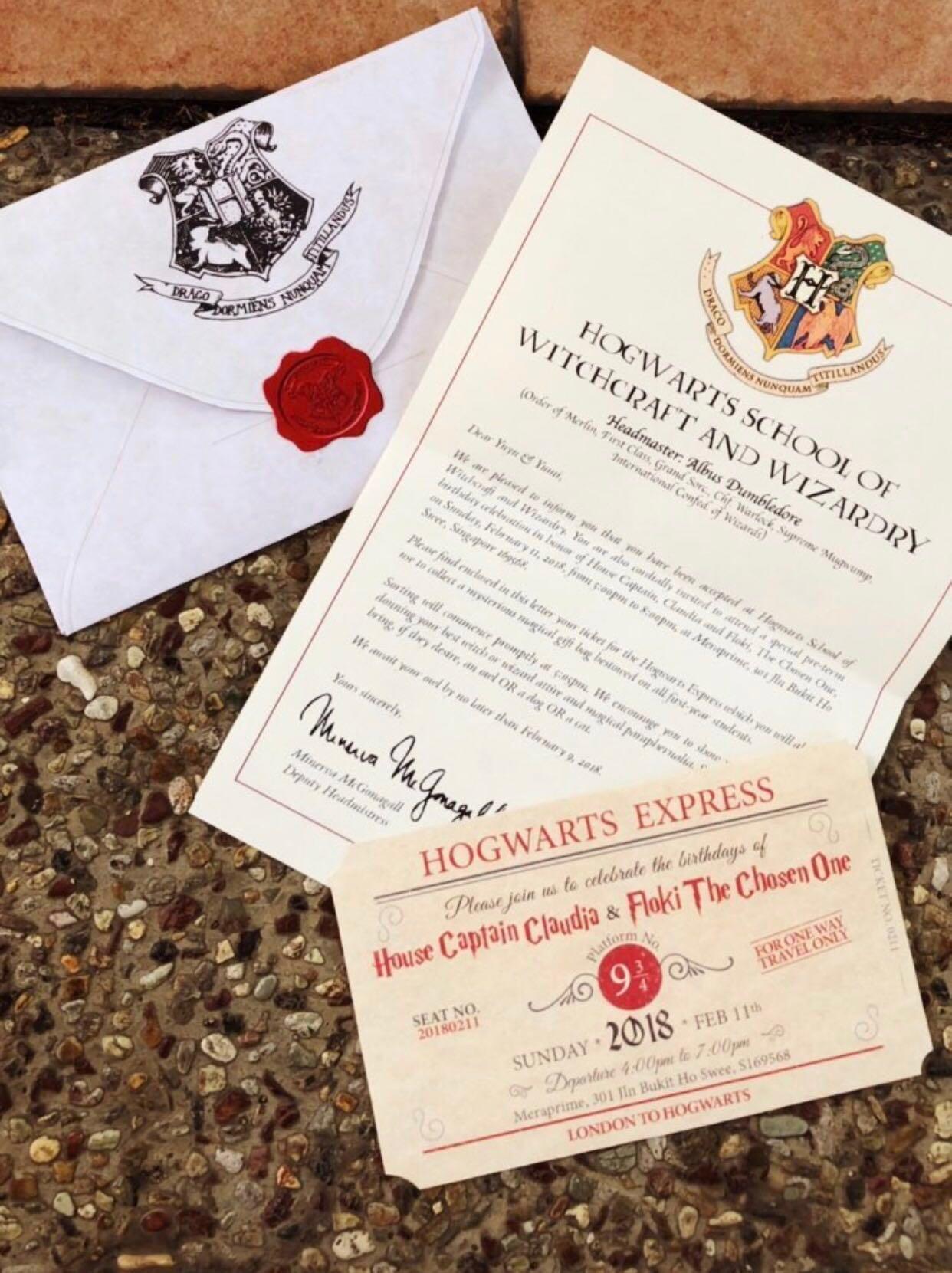 Harry Potter Acceptance Letter Invitations DIY Hogwarts Acceptance