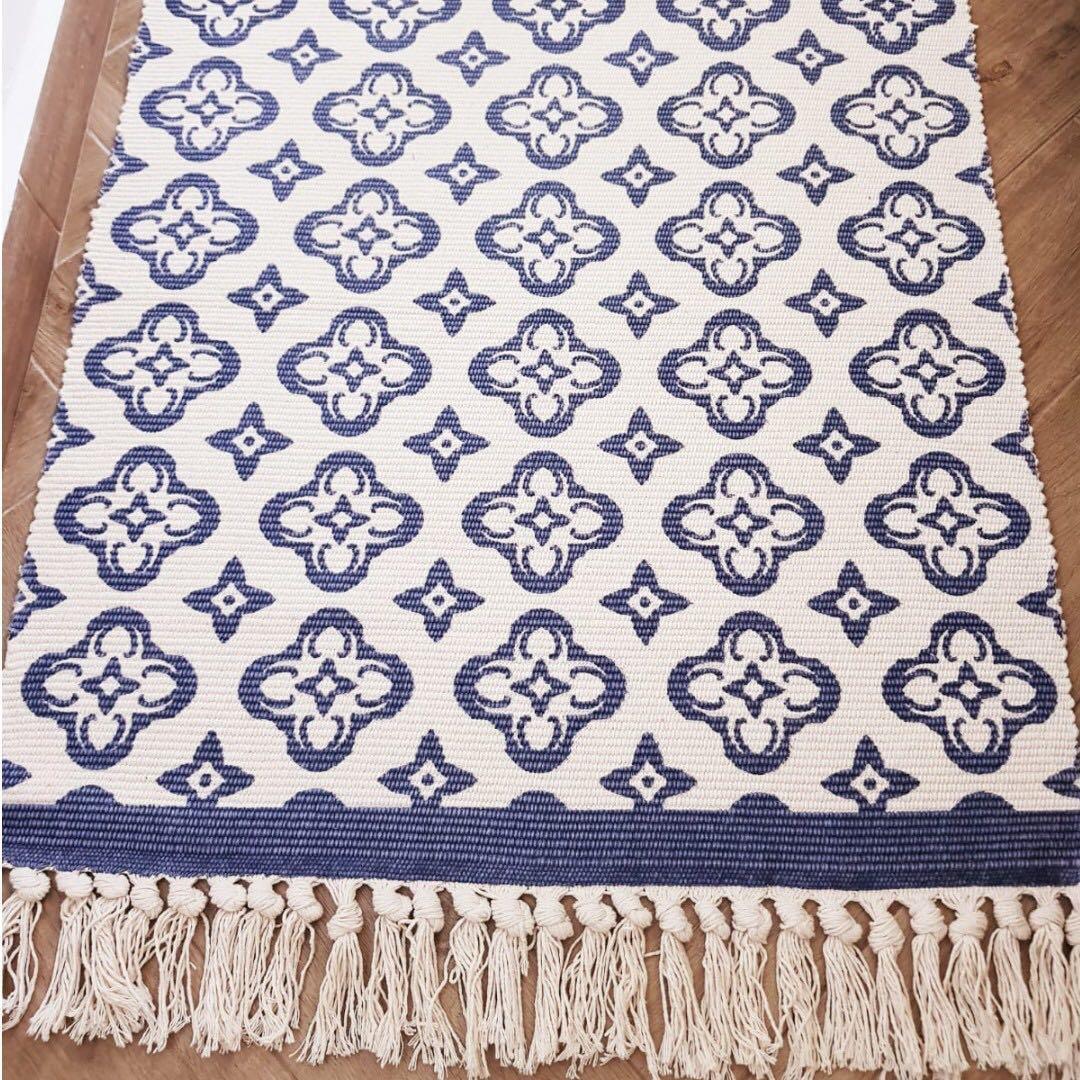 Moroccan Inspired Floral Tassel Rug (2 Sizes), Furniture & Home Living ...