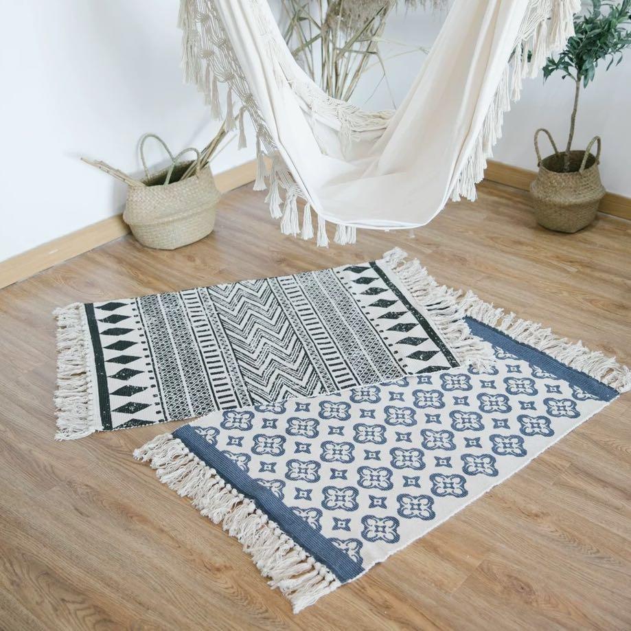 Moroccan Inspired Floral Tassel Rug (2 Sizes), Furniture & Home Living ...