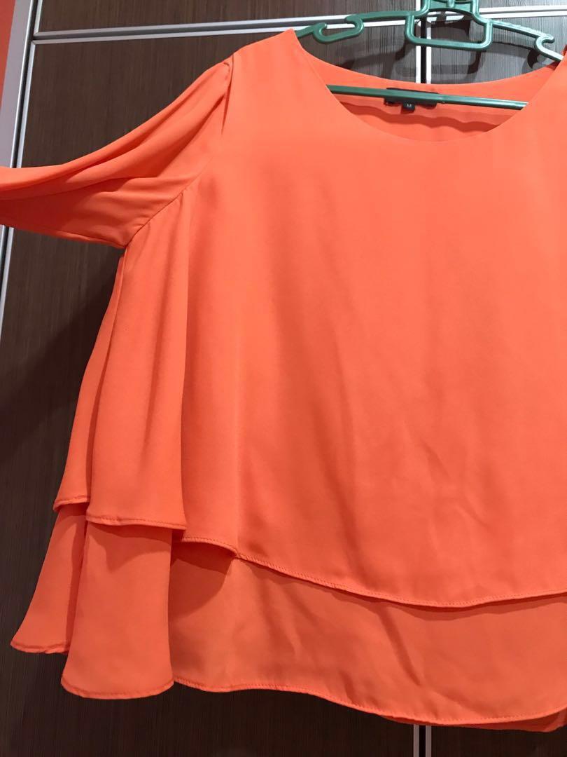 NICHII Bright Orange Top, Women's Fashion, Tops, Blouses on Carousell
