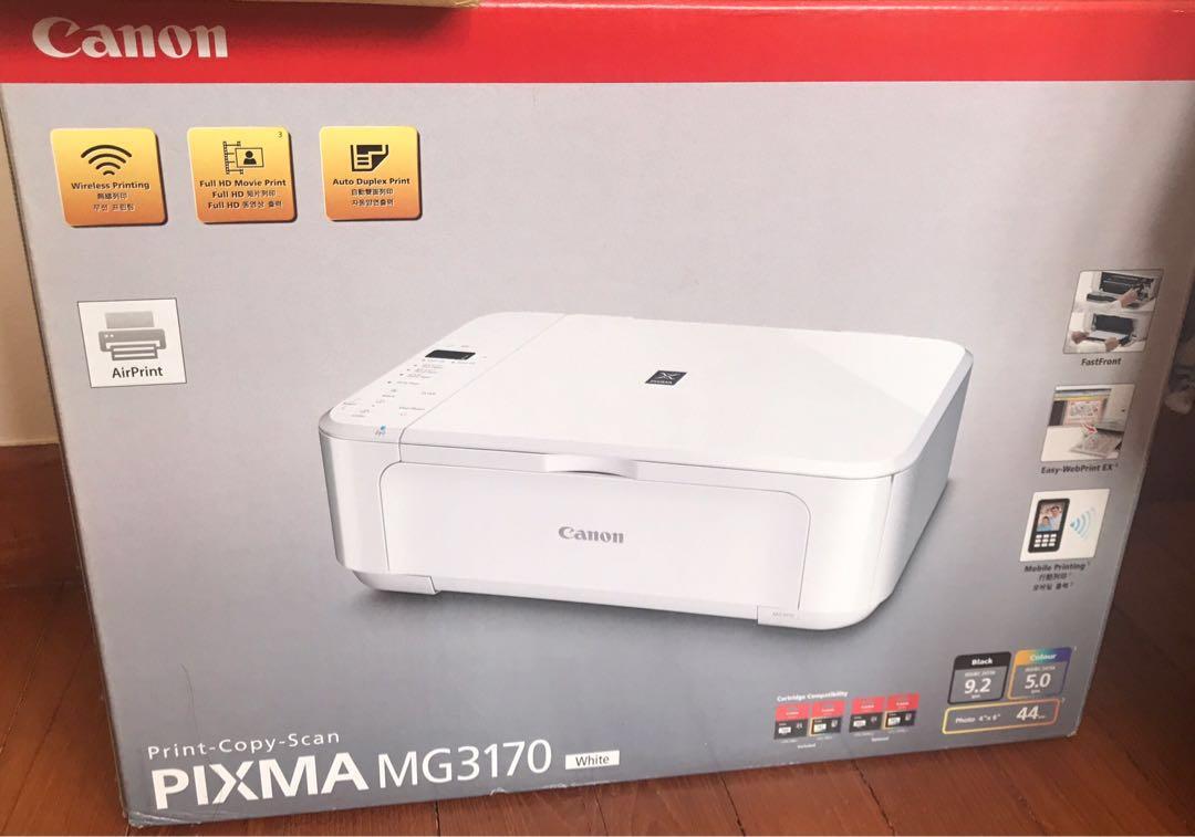 Printer: Canon pixma mg3170 white, Computers & Tech, Printers, Scanners ...