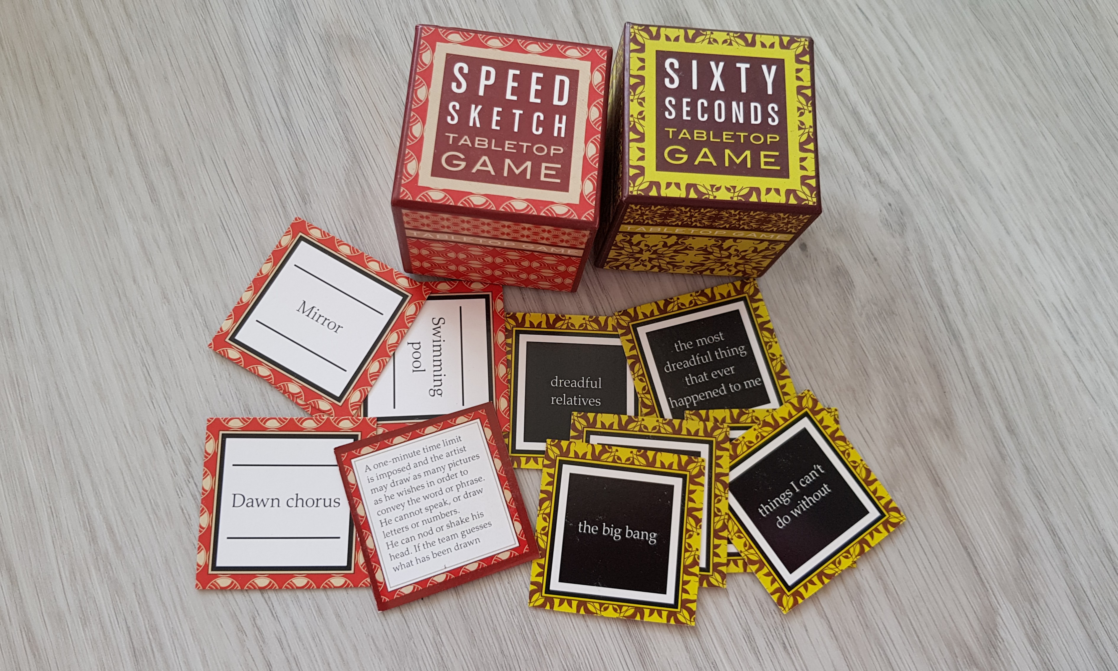 Speed Sketch & Sixty Seconds tabletop game cards, Hobbies & Toys, Toys & Games on Carousell