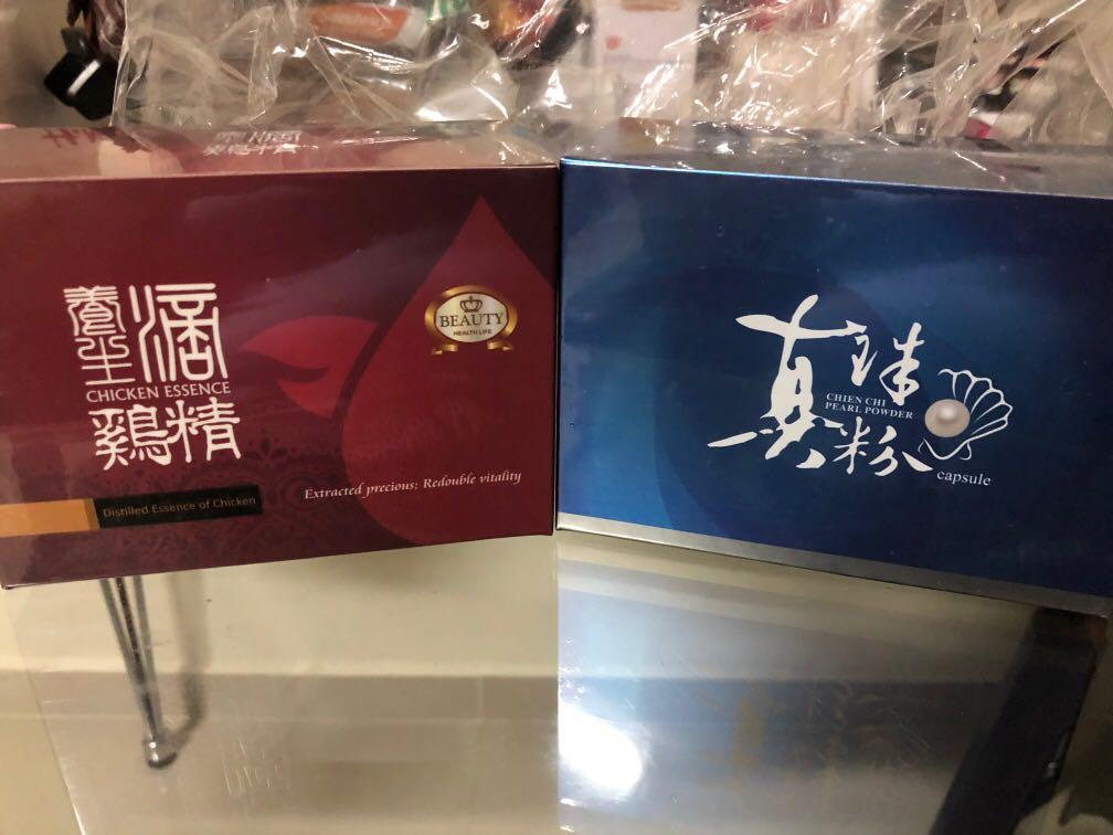 Taiwan chicken essence + pearl powder capsule, Health & Nutrition ...