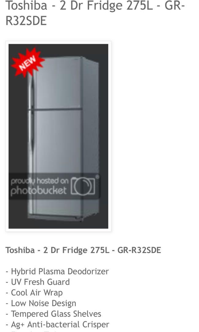 Toshiba Fridge GR-R32SDE, TV & Home Appliances, Kitchen Appliances ...