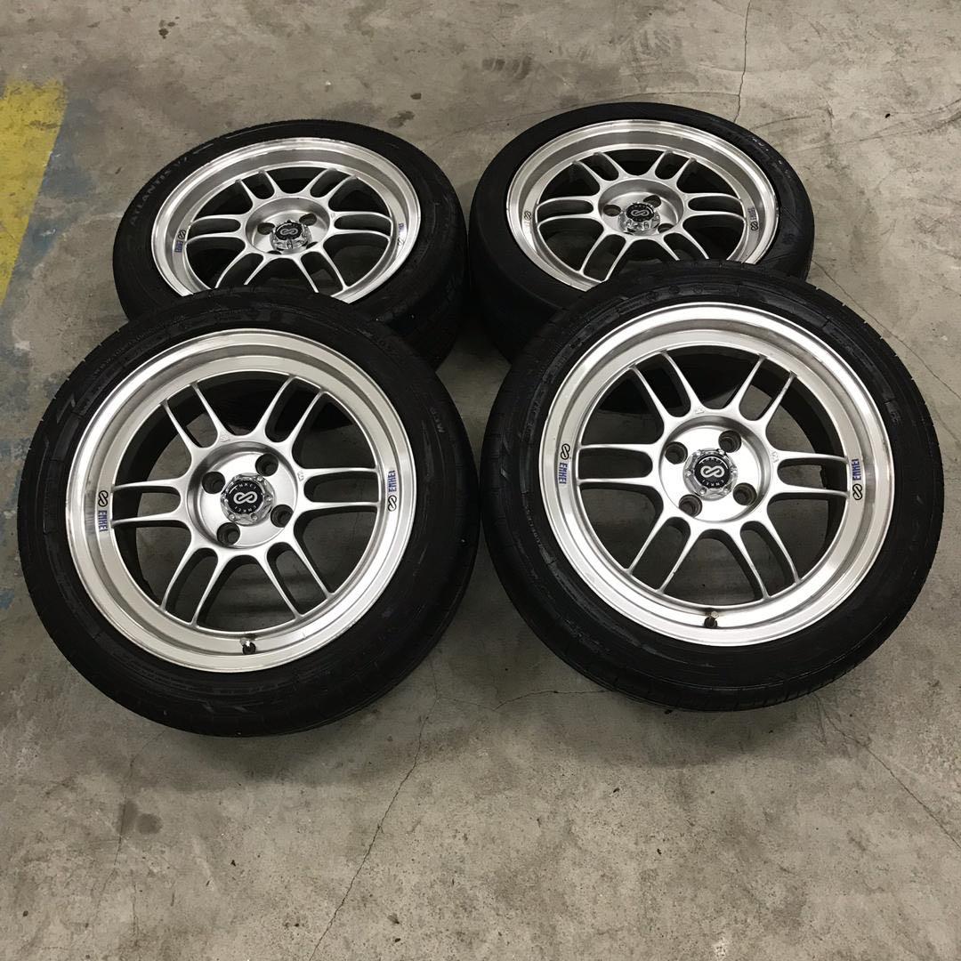 enkei rpf1 16 inch sports rim vios tyre 80%, Auto Accessories on Carousell