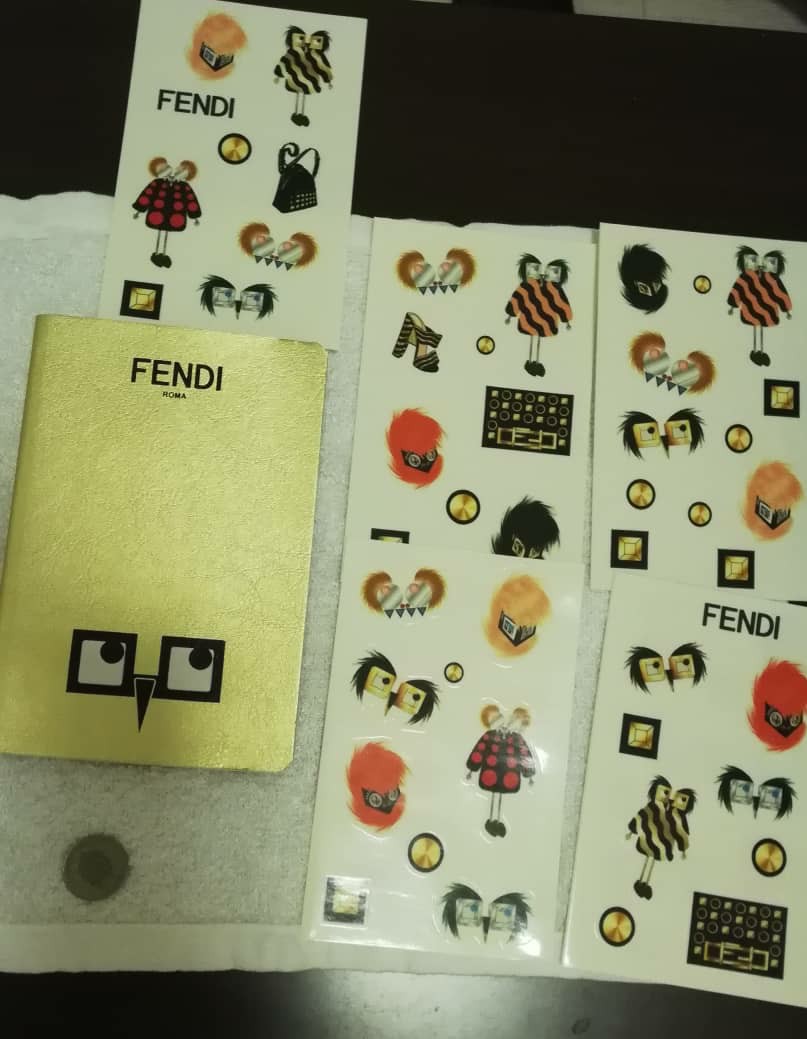 Fendi notepad with 5 sticker sheets, Luxury, Accessories on Carousell
