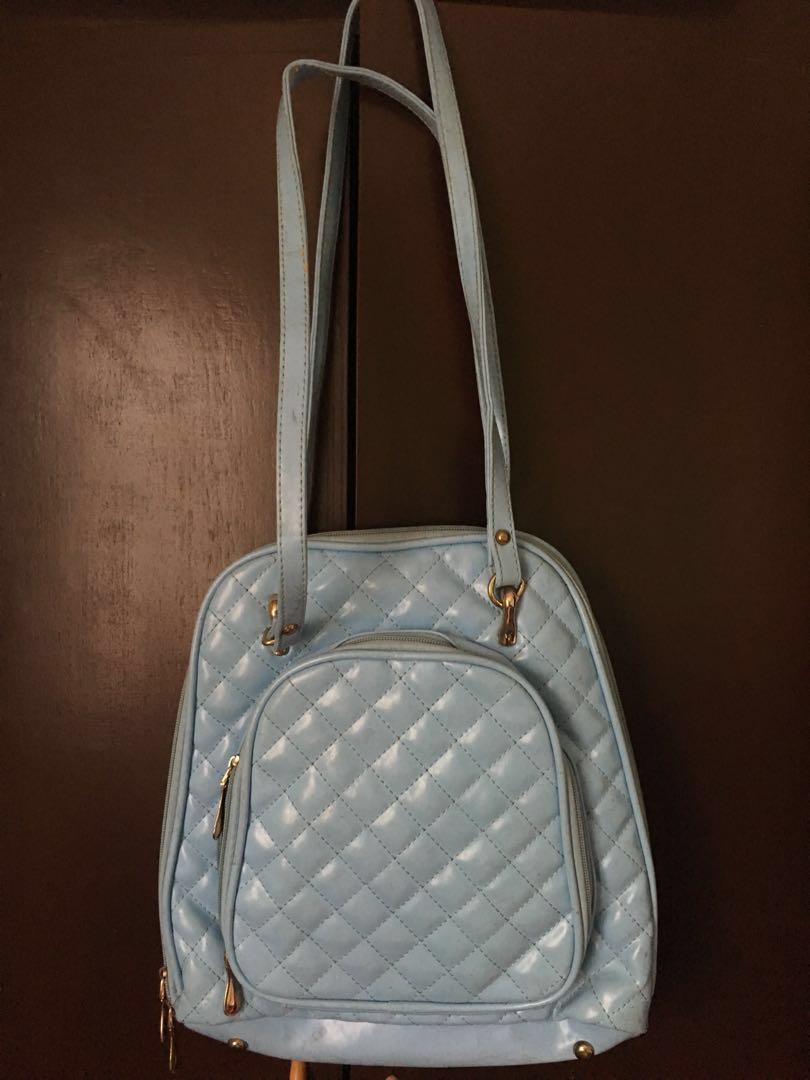 Light Blue Backpack, Women's Fashion, Bags & Wallets, Backpacks on ...