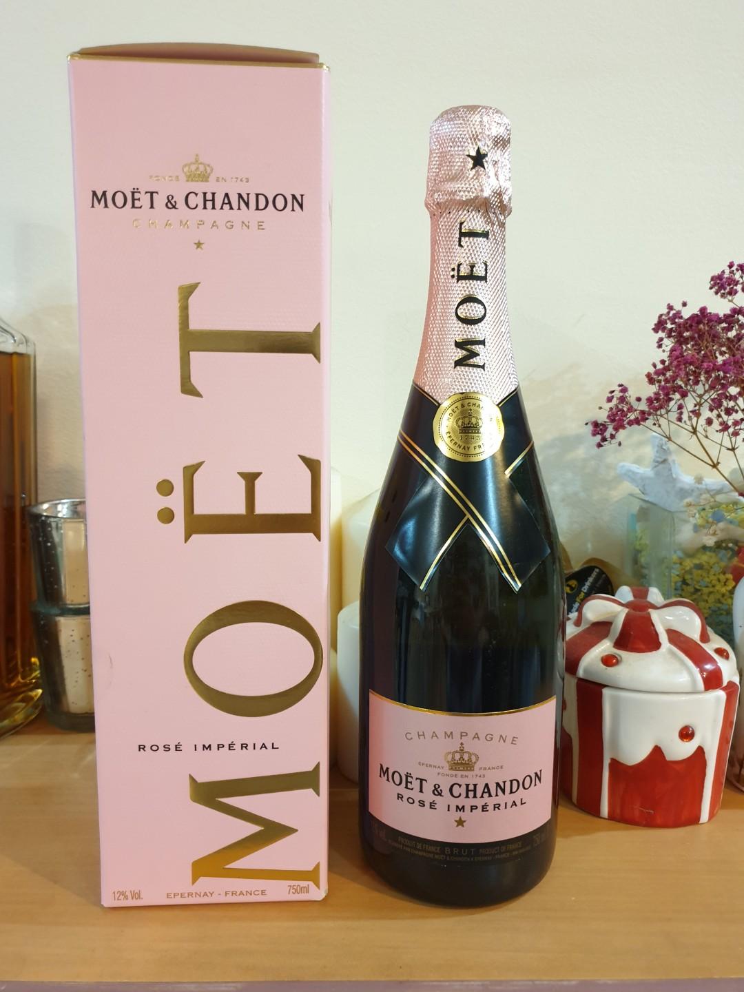 Moet chandon rose imperial champagne 750ml, Food & Drinks, Alcoholic ...