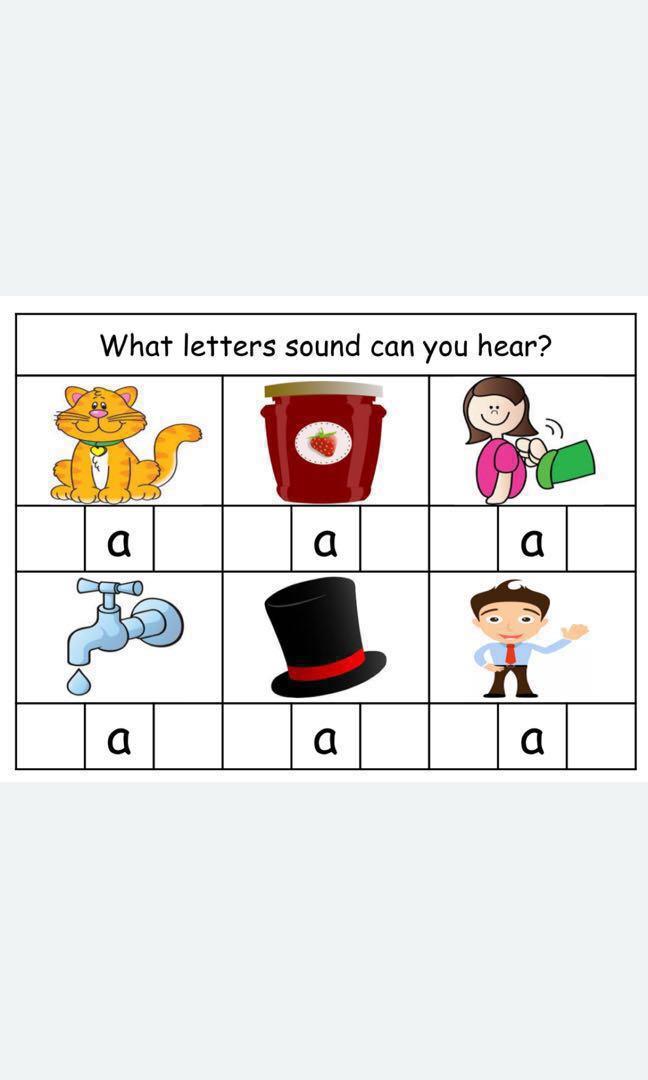 Preschoolers phonics activity - Beginning and ending sound of 3 letters ...
