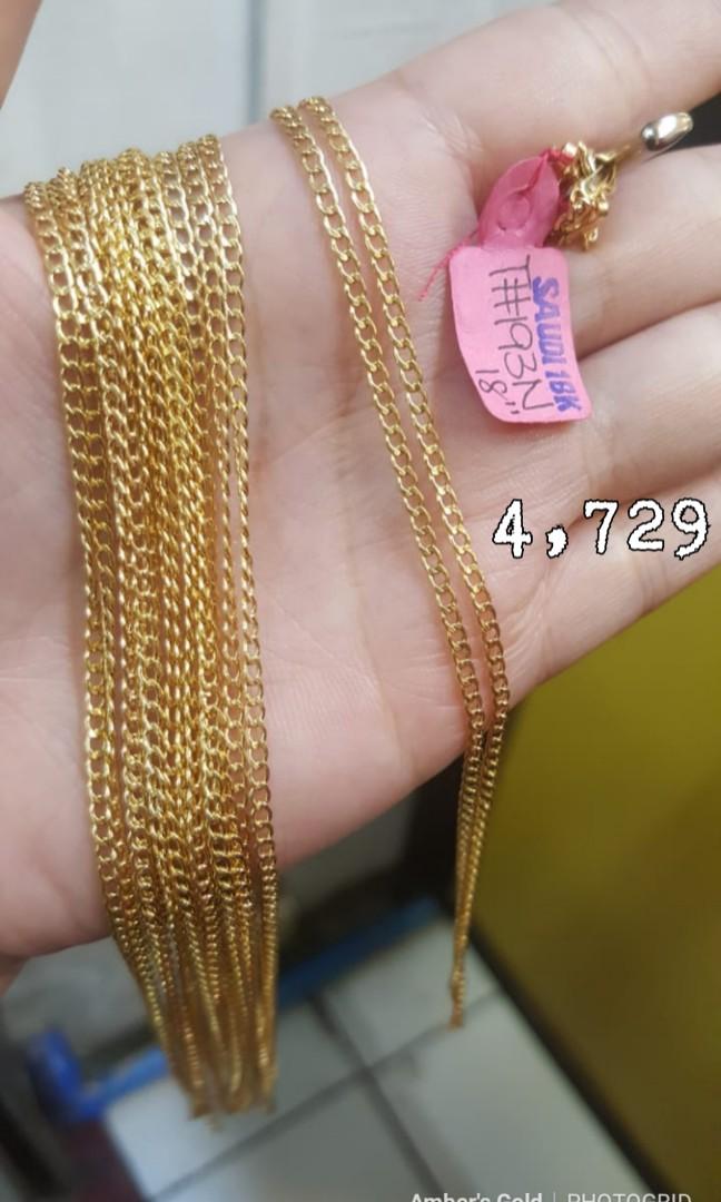 18k Saudi gold CHAIN NECKLACE in assorted designs, Women's Fashion ...