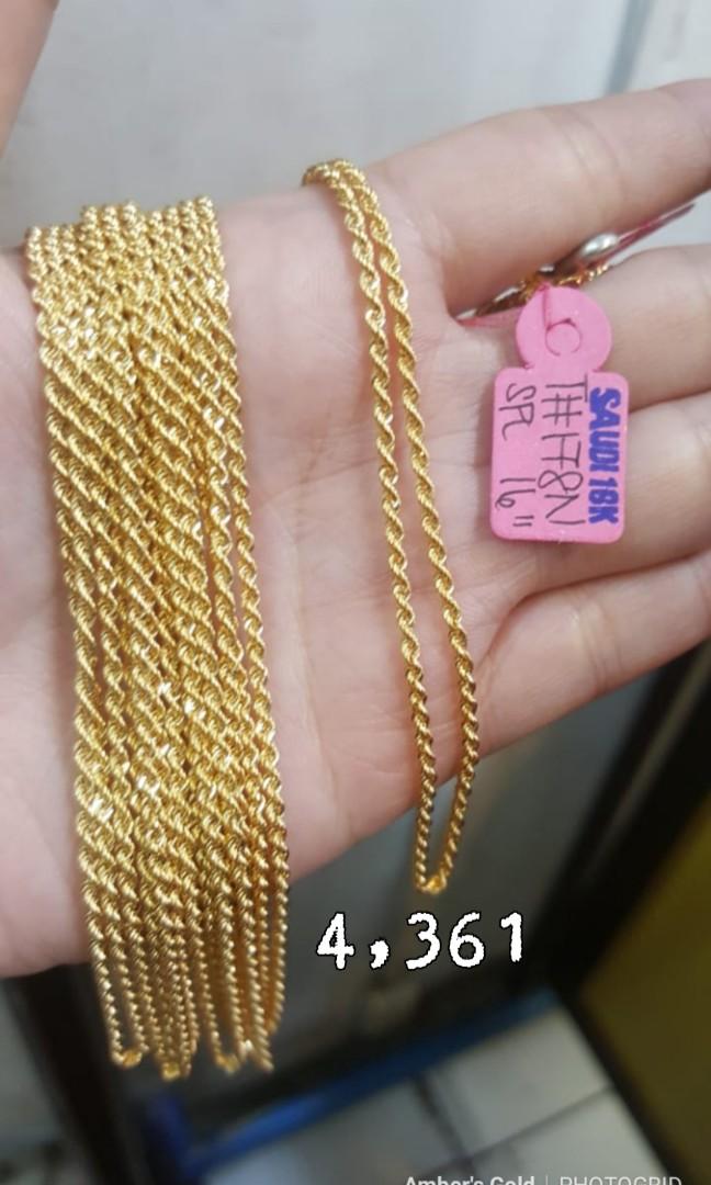 18k Saudi gold CHAIN NECKLACE in assorted designs, Women's Fashion ...