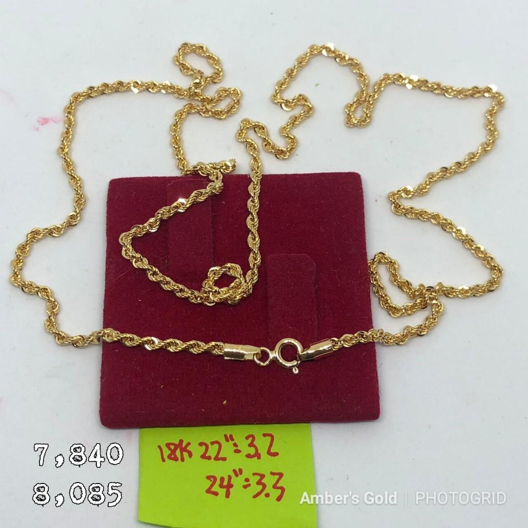 18k Saudi gold CHAIN NECKLACE in assorted designs, Women's Fashion ...