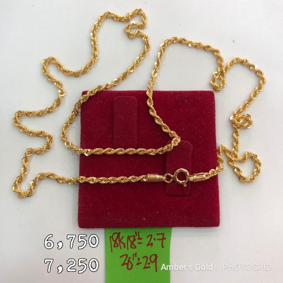 18k Saudi gold CHAIN NECKLACE in assorted designs, Women's Fashion ...