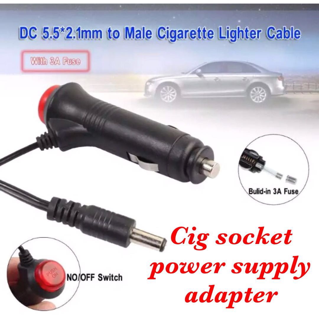 12v/24v Cig Dc socket connect charger / adapter 2.0A. 5.5mm x 2.1mm ...
