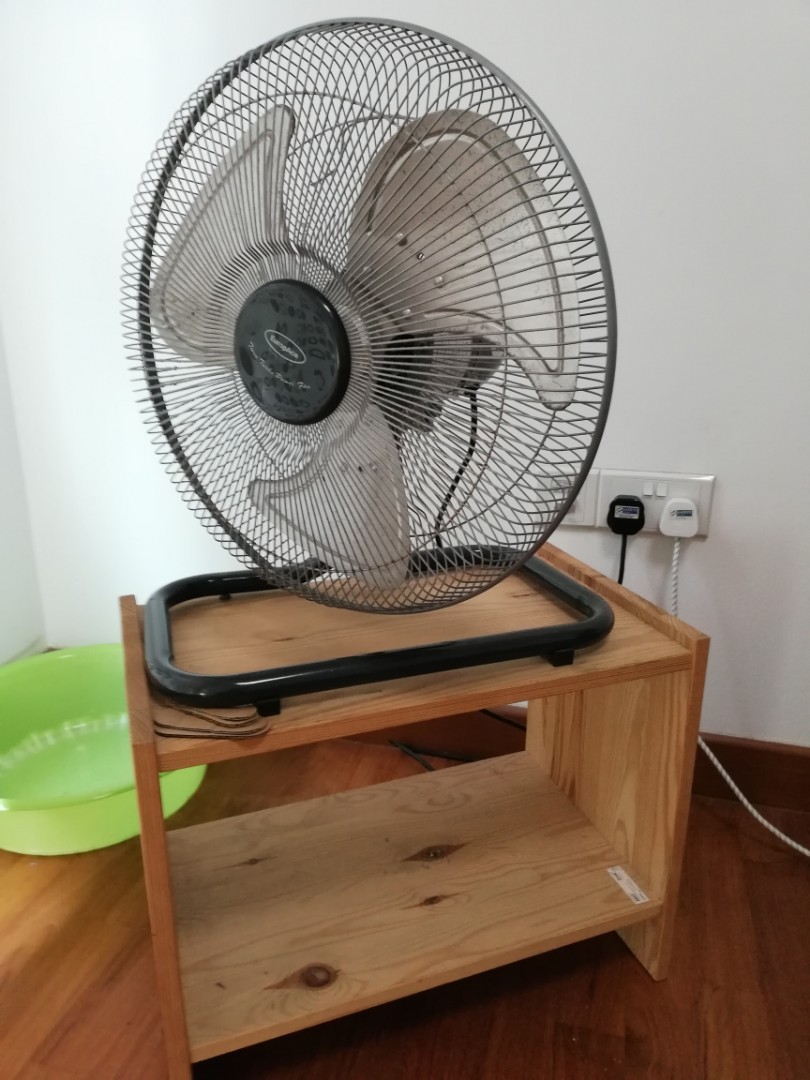 Fan with IKEA side table, Furniture & Home Living, Lighting & Fans ...