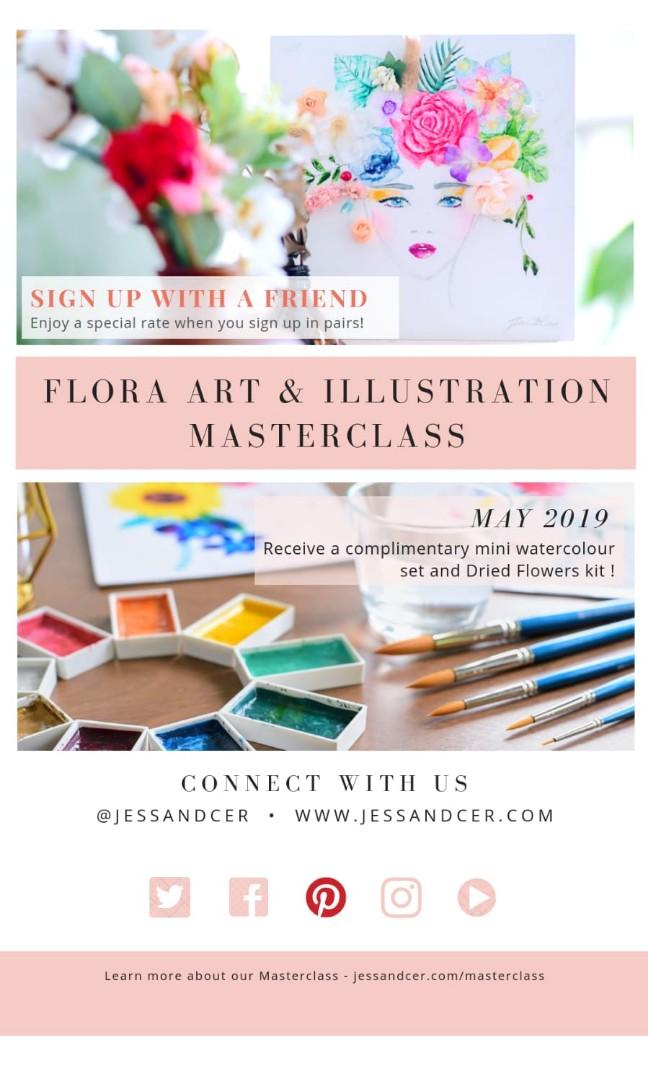 Flora Art and Watercolour Illustration Masterclass, Hobbies & Toys, Stationery & Craft, Art ...
