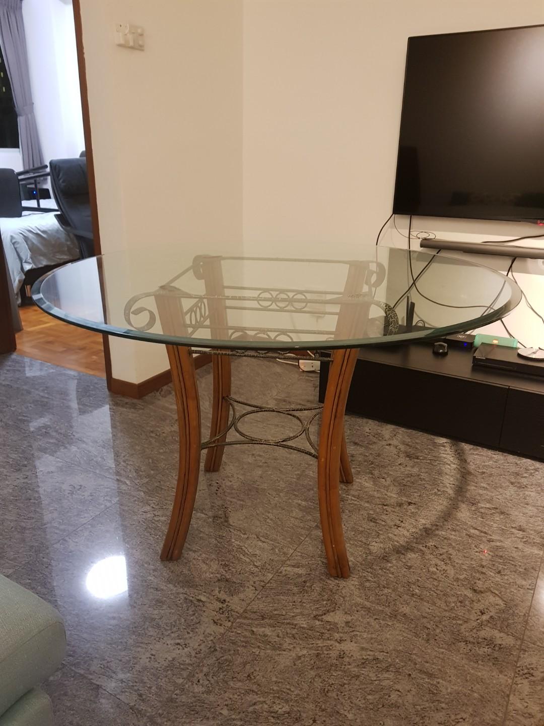 Glass table, Furniture & Home Living, Furniture, Tables & Sets on Carousell