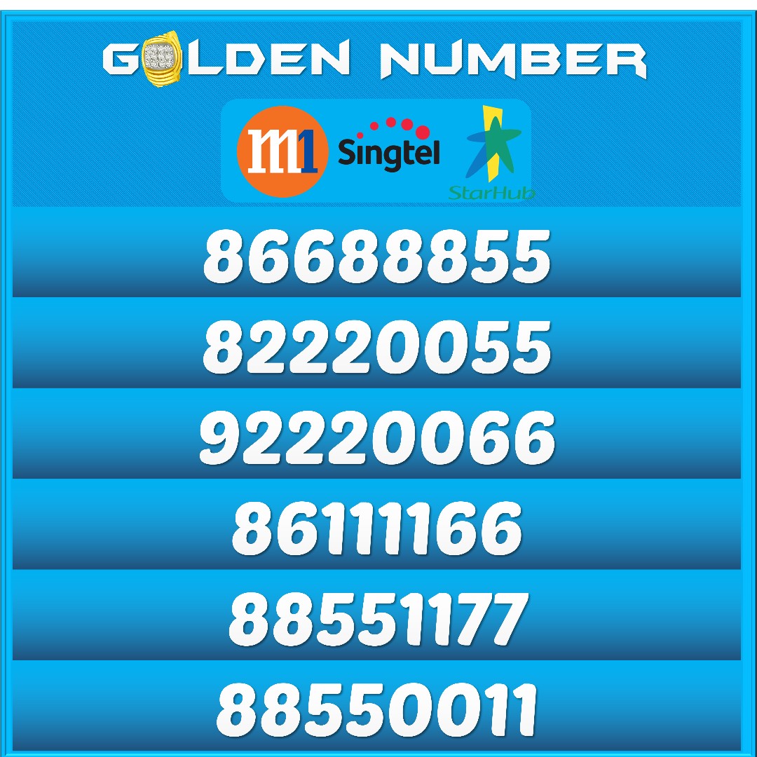 Golden Mobile Numbers for Sale PostPaid/Prepaid Starhub, M1, Singtel ...