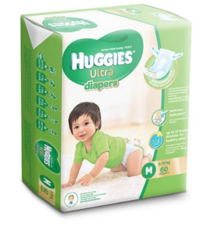 HUGGIES SIZE M, Babies & Kids, Bathing & Changing, Diapers & Baby Wipes ...