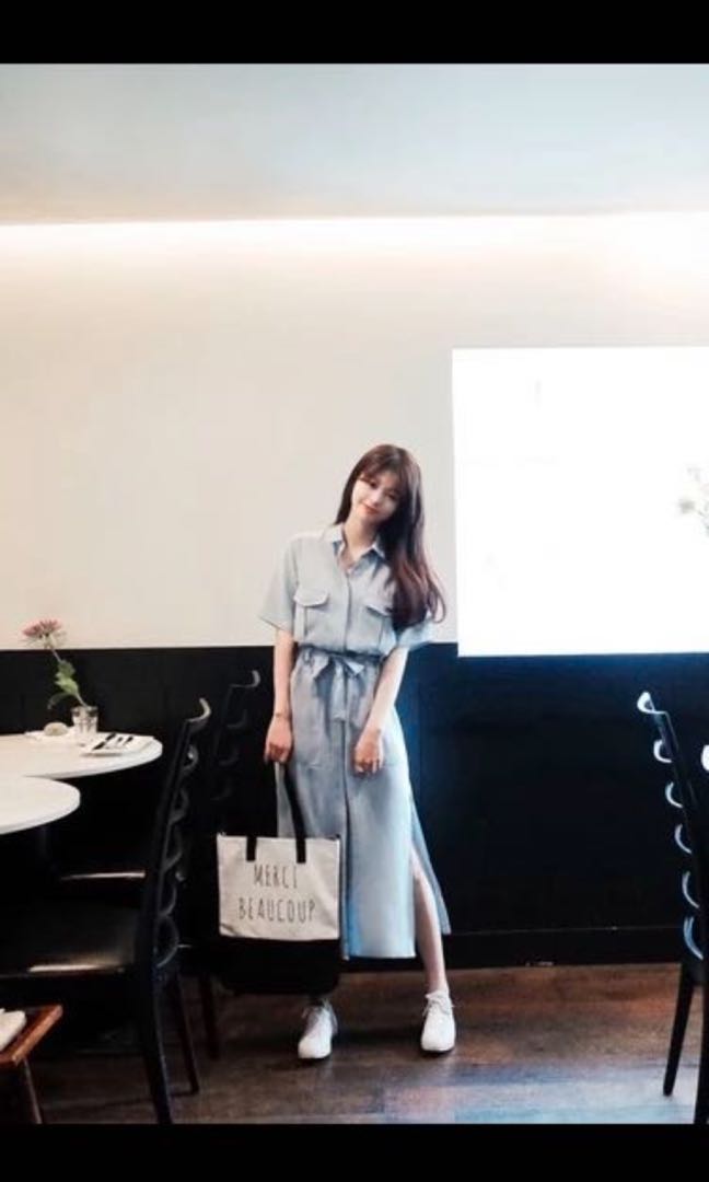 korean ulzzang blue dress, Women's Fashion, Tops, Sleeveless on Carousell