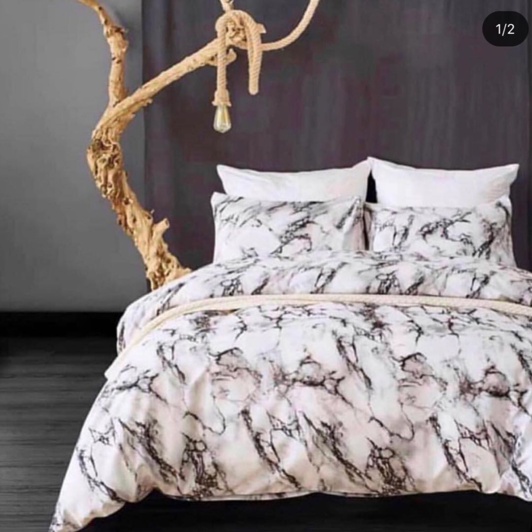 Marble Bedsheet Set, Furniture & Home Living, Furniture, Tables & Sets ...