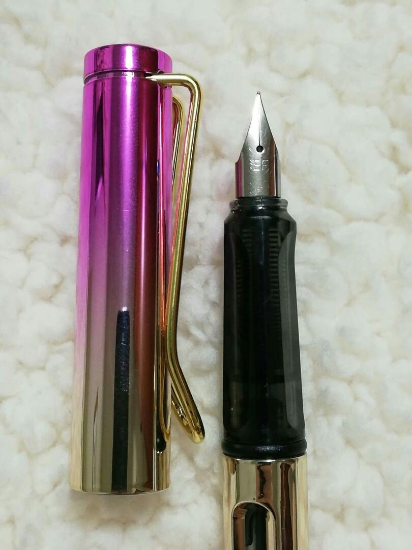 Pink Gradient Fountain Pen Extra Fine (0.38mm), Hobbies & Toys ...