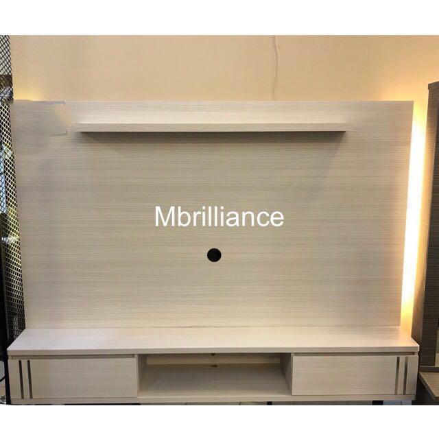 Floating tv feature wall and tv console wall mounted, Furniture & Home ...