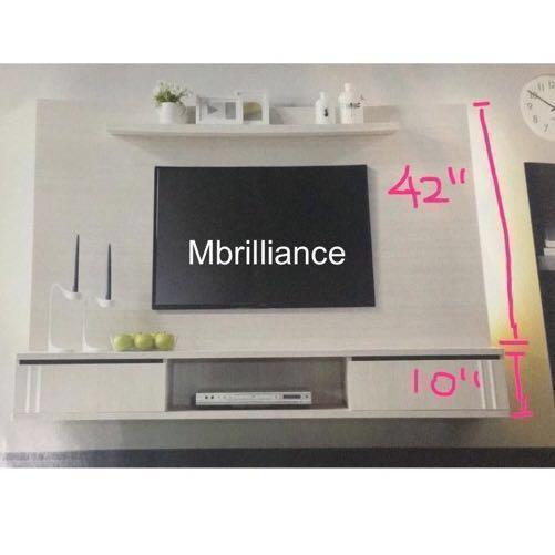Floating tv feature wall and tv console wall mounted, Furniture & Home ...