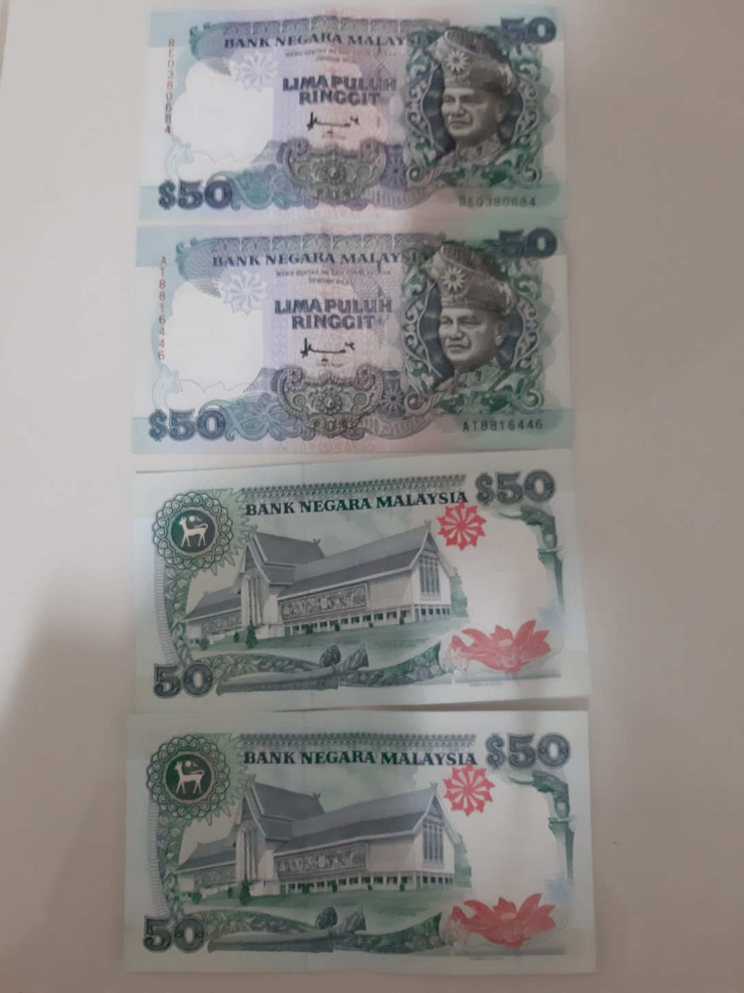 Malaysia RM50 x 4, Hobbies & Toys, Memorabilia & Collectibles, Currency ...