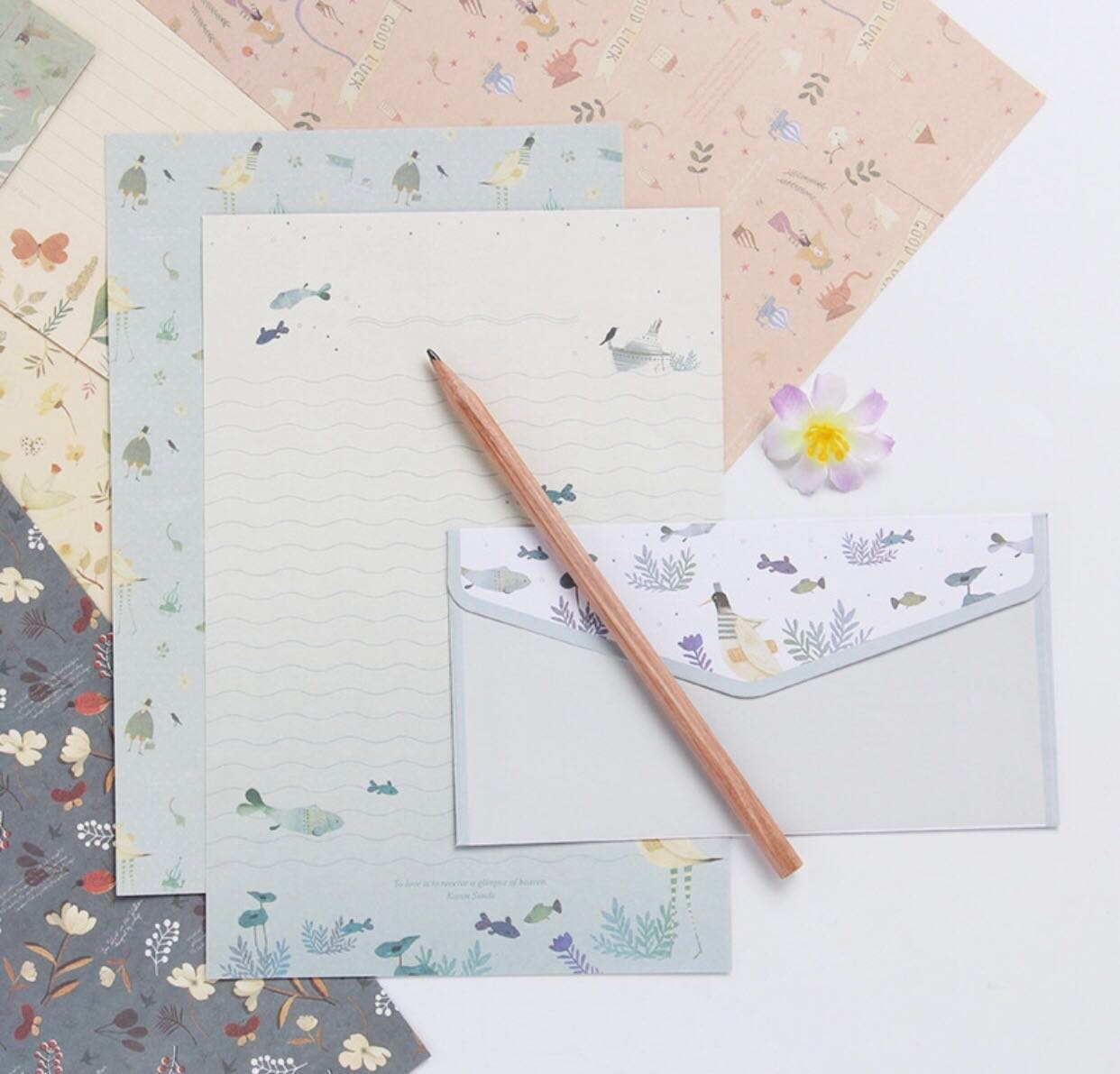 Pretty & cute letter/envelope/paper set, Hobbies & Toys, Stationery ...