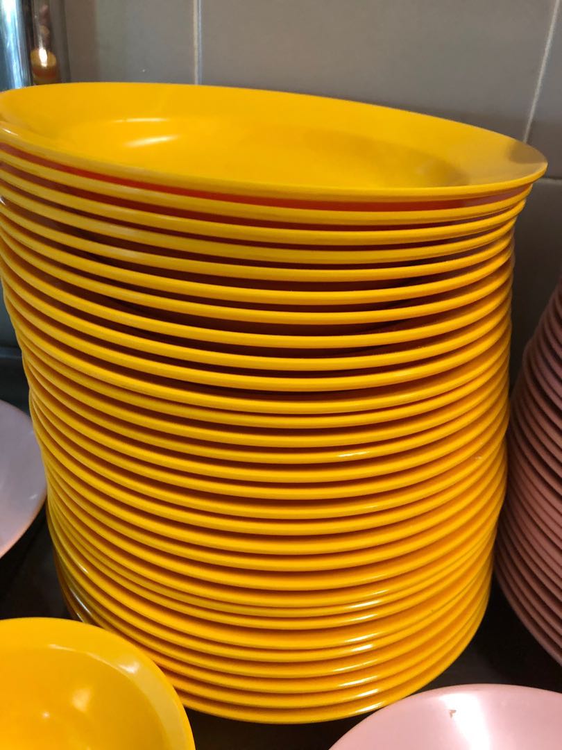 Yellow melamine plate., Furniture & Home Living, Kitchenware ...