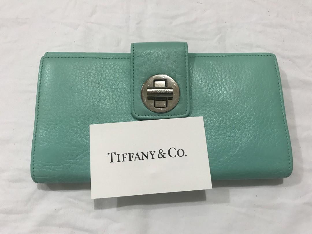 Tiffany & Co. Turn Lock Genuine Leather Bifold Long Wallet, Women's ...
