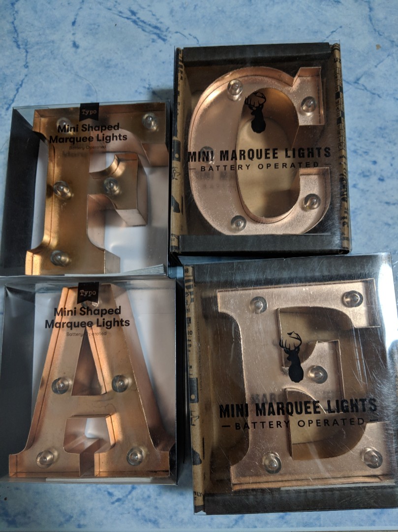 Brand New TYPO mini Marquee lights (batteries included), Furniture ...