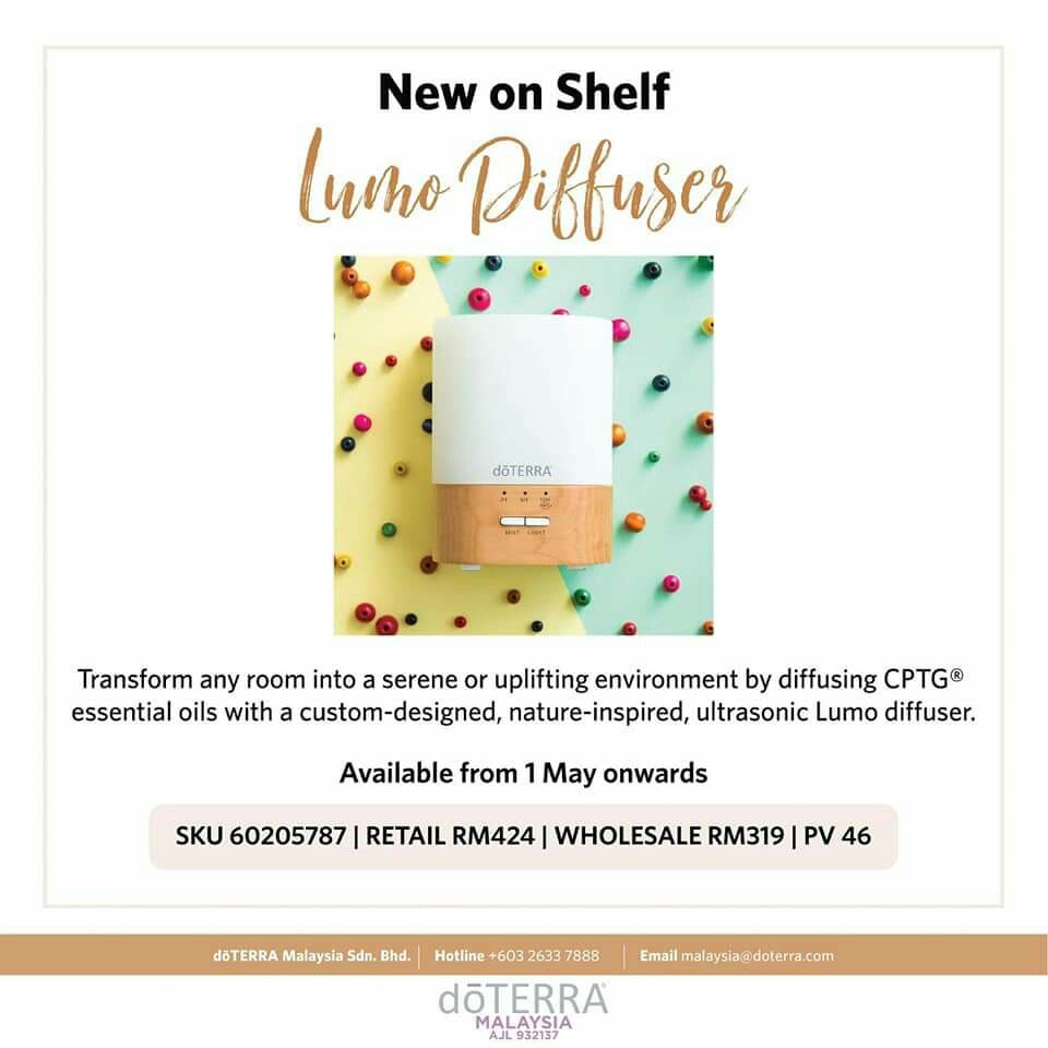 doTERRA Lumo Diffuser, Beauty & Personal Care, Fragrance & Deodorants ...
