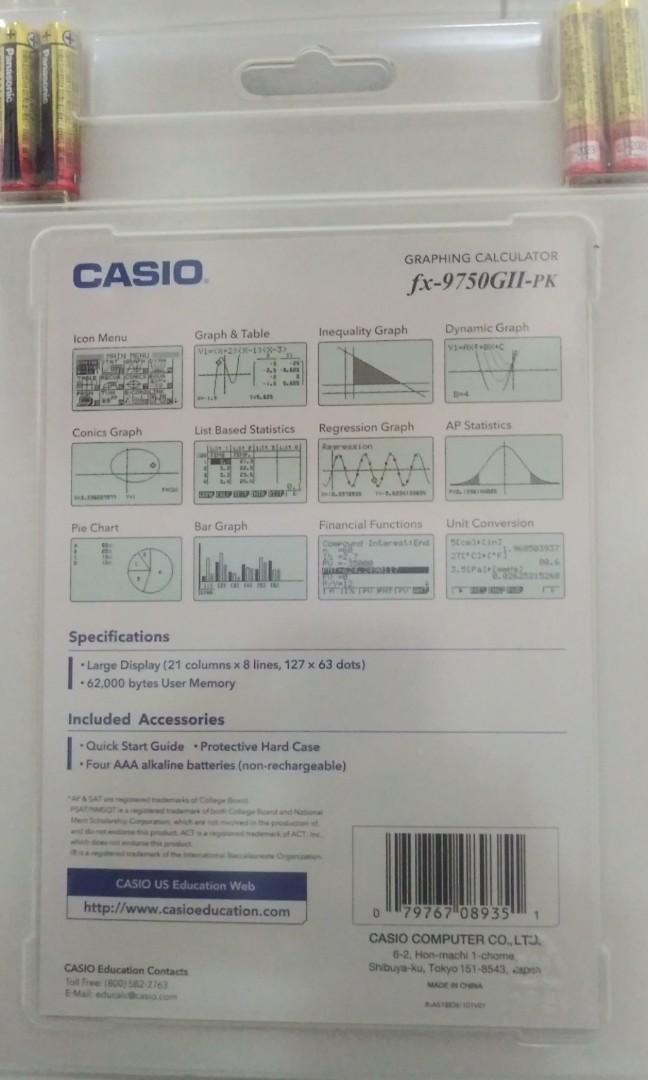 Casio FX-9750GII Graphic Calculator, Computers & Tech, Office ...