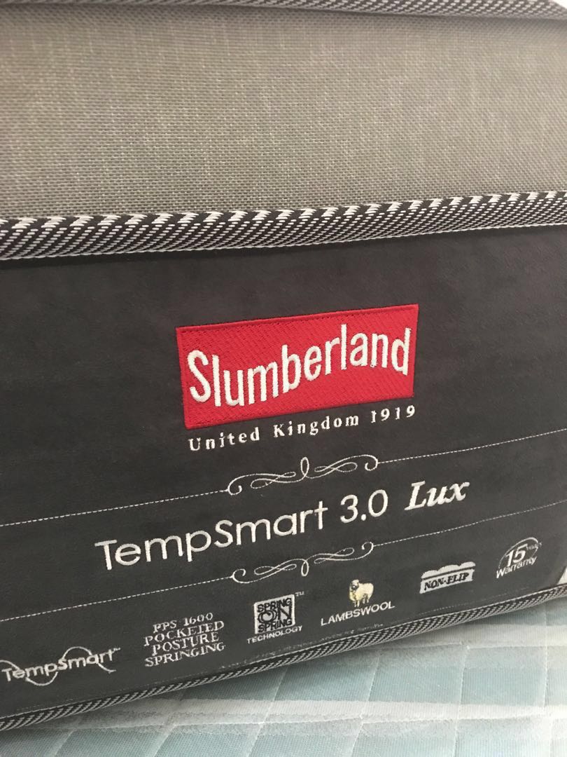 Queen mattress slumberland tempsmart 3.0 LUX pocketed spring with bed ...