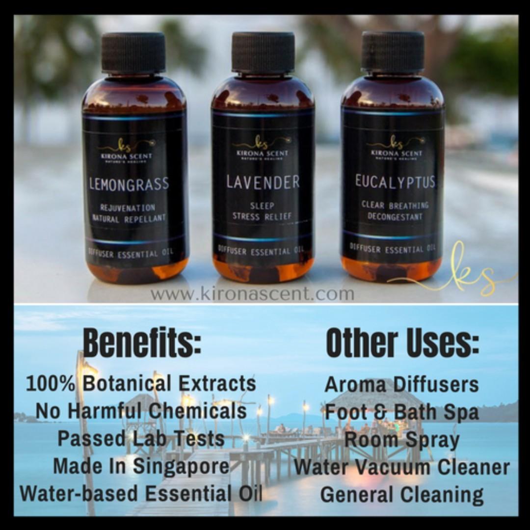 Water Based Essential Oil For Humidifier & Aroma Diffusers. Lemongrass ...