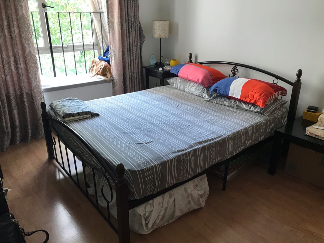 Wrought iron bed with Vono mattress, Furniture & Home Living, Furniture ...