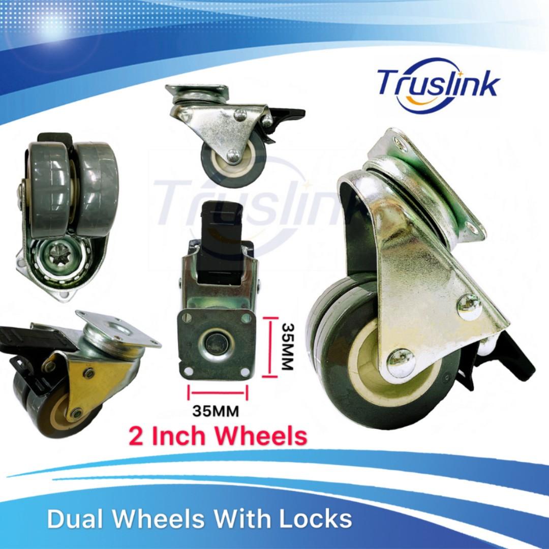 (4PCs) High Quality Movable Dual Wheels With Brakes/Locks Universal ...