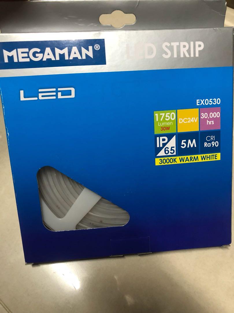 全新 曼佳美LED燈帶 *送名廠火牛 Megaman strip 30W 3000K, 傢俬＆家居, 燈飾及風扇, 燈飾 - Carousell