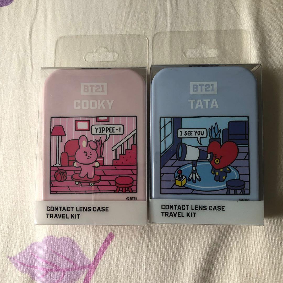 BT21 x Olive Young Contact Lens Case Travel Kit BTS, Hobbies & Toys ...