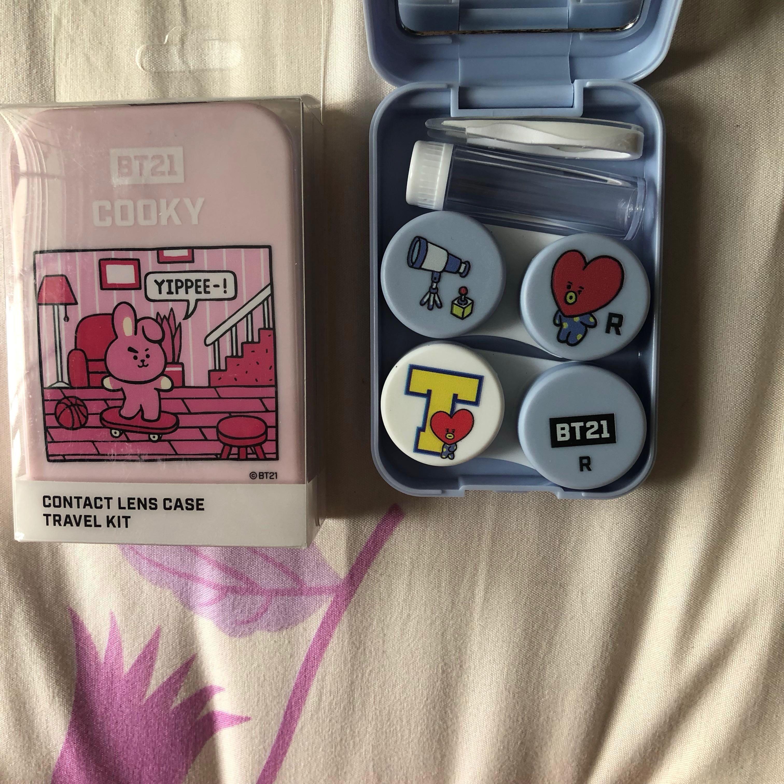 BT21 x Olive Young Contact Lens Case Travel Kit BTS, Hobbies & Toys ...