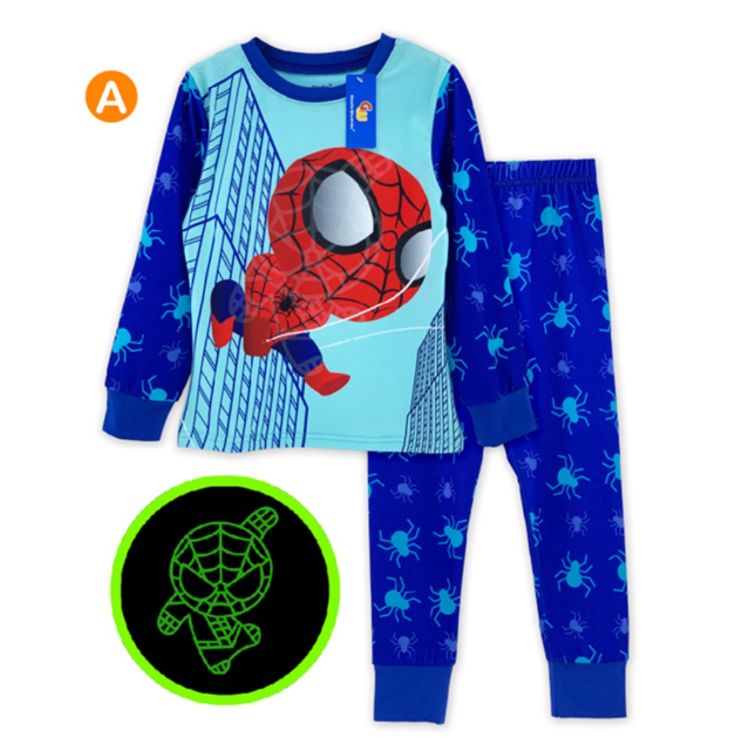 Glow in the dark Spiderman Kid Pyjamas pajamas, Babies & Kids, Babies ...