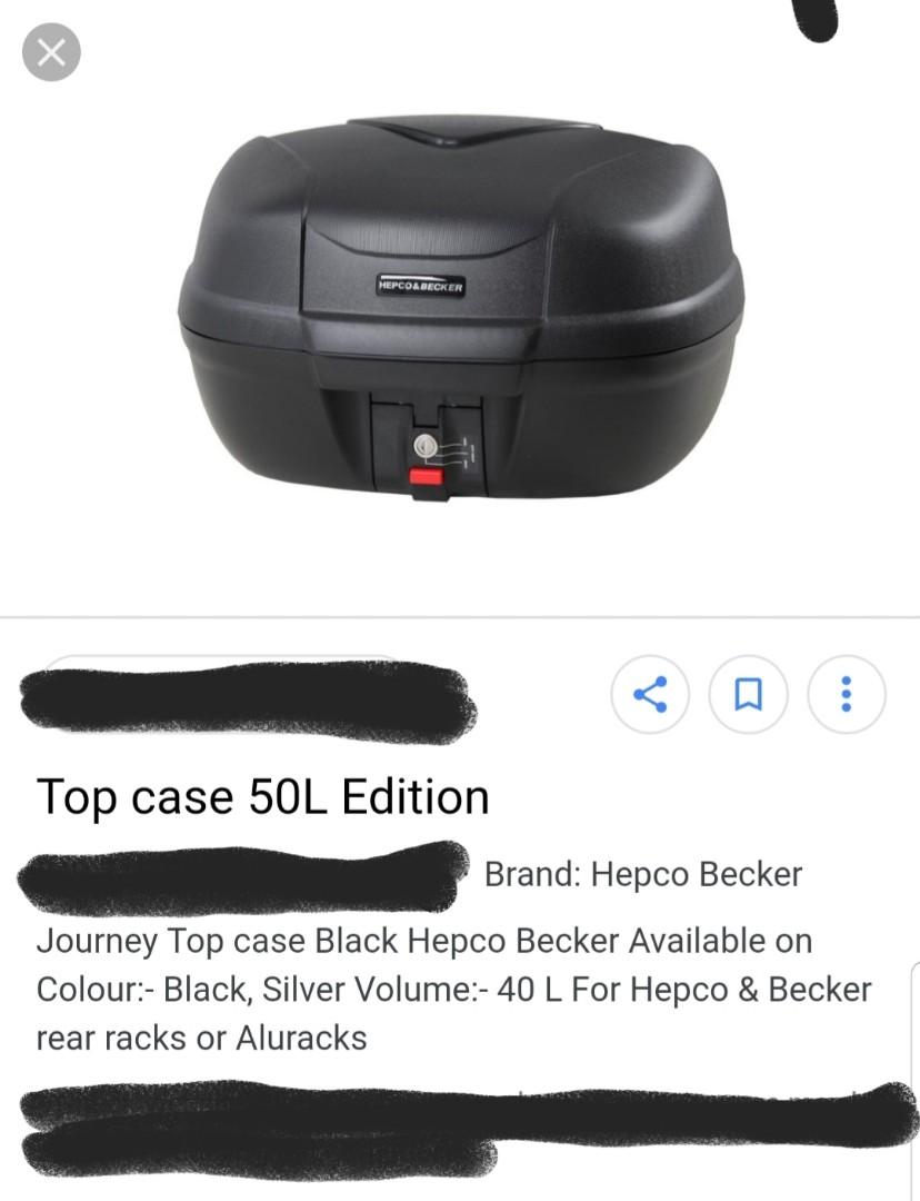 Hepco & Becker Top Box 50L, Motorcycles, Motorcycle Accessories on ...