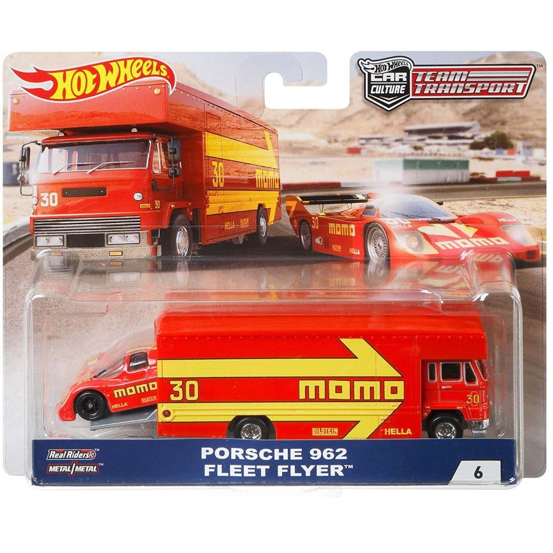 Hotwheels 2018 Team Transport Series Porsche 962 Fleet Flyer Car Culture Rare Hot Wheels Momo ...