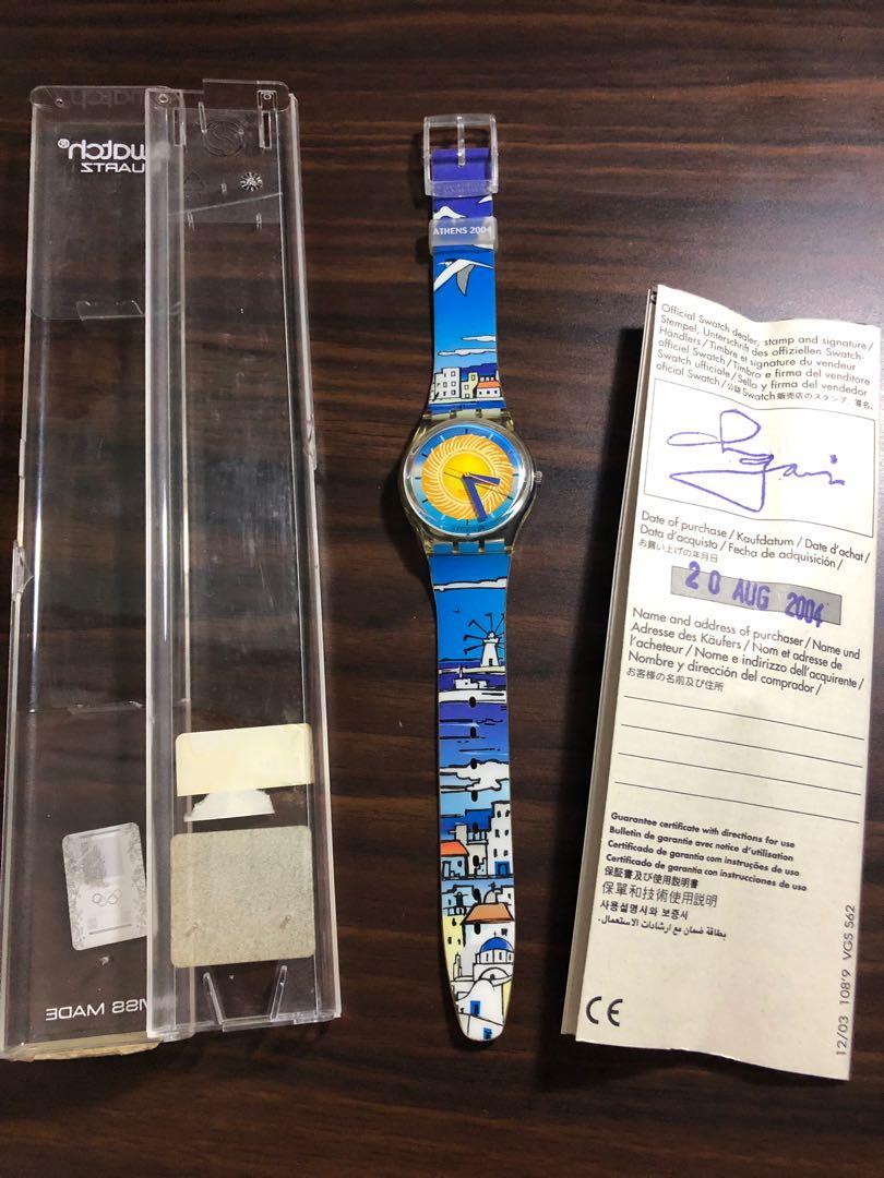 Limited Edition Athens 2004 Olympic Swatch Watch, Men's Fashion ...
